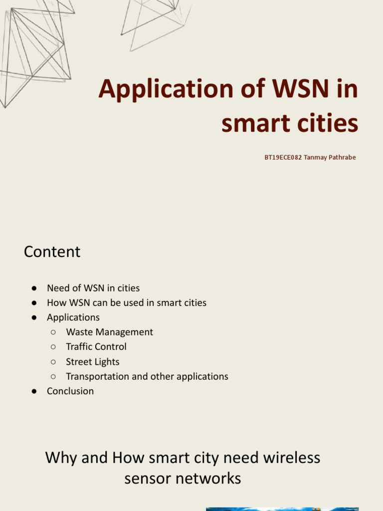 BT19ECE082_Applications of WSN in smart cities | PDF | Wireless Sensor ...