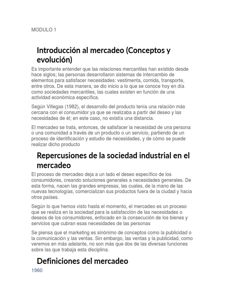 Modulo 1 | PDF | Marketing | Producto (Negocio)