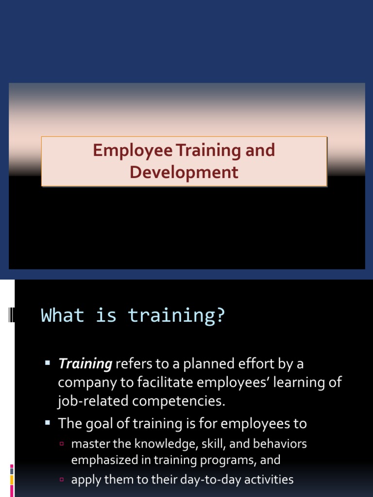 Introduction To Employee Training and Development PPT 1 | PDF ...