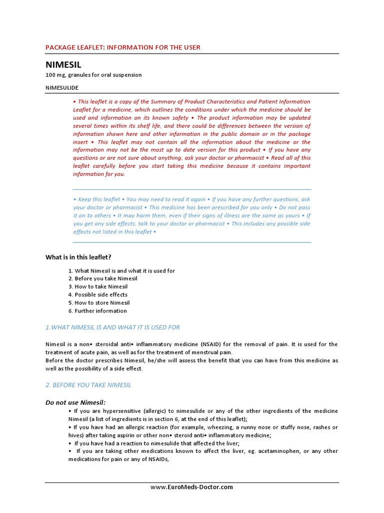 Nimesil PDF | PDF | Myocardial Infarction | Aspirin
