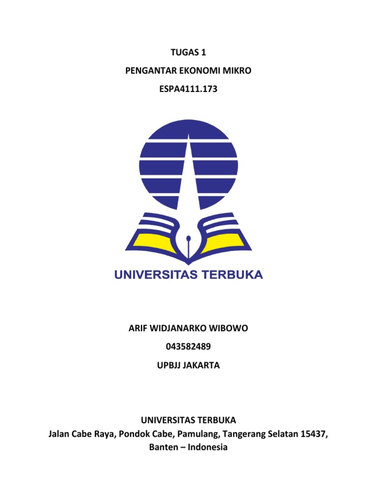 Tugas 1 - Eko Mikro Espa4111 | PDF