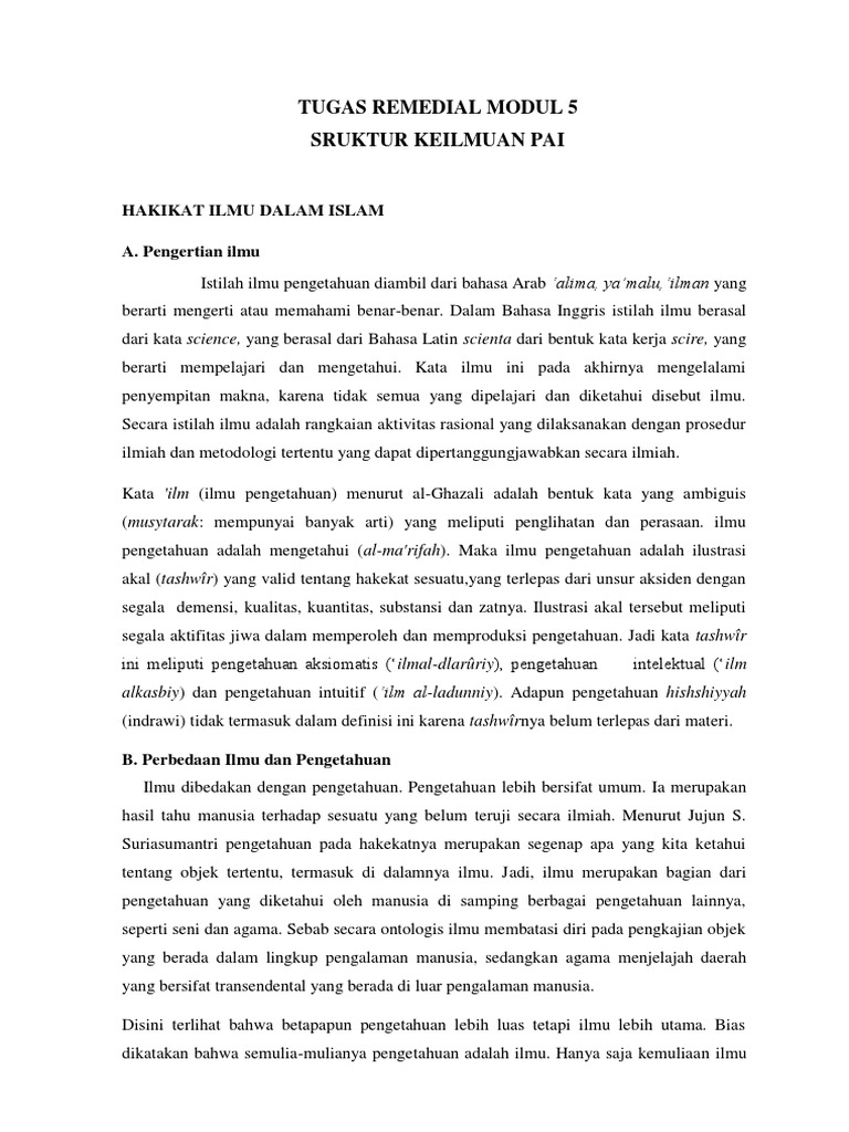 Modul Struktur Keilmuan Pai | PDF