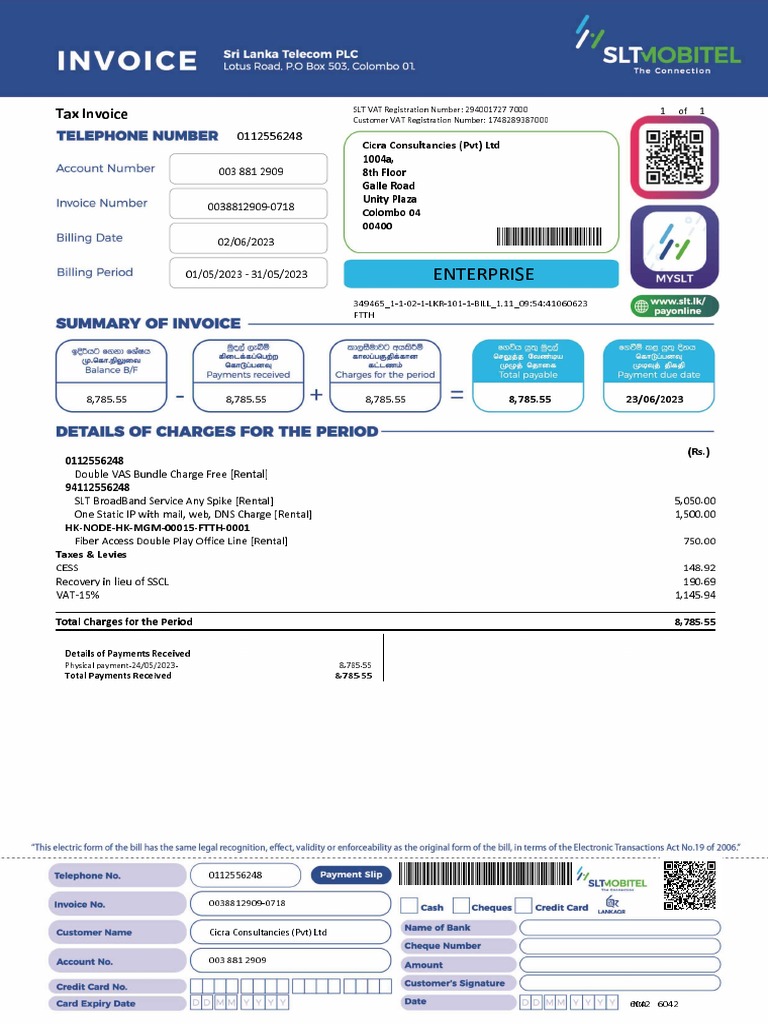 SLT eBill-00388129090718Image | PDF | Internet | Government Finances