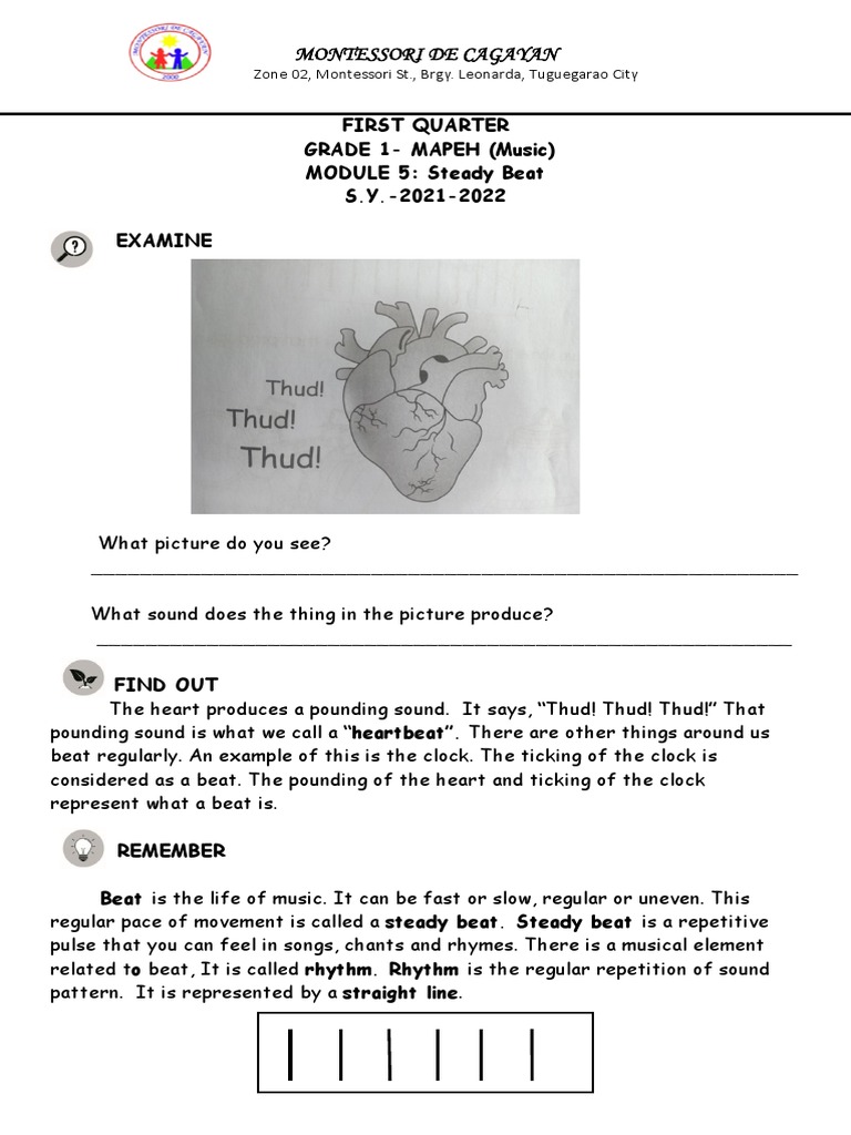 MOdule 5 - Music - Grade 1 | PDF | Rhythm | Music Theory