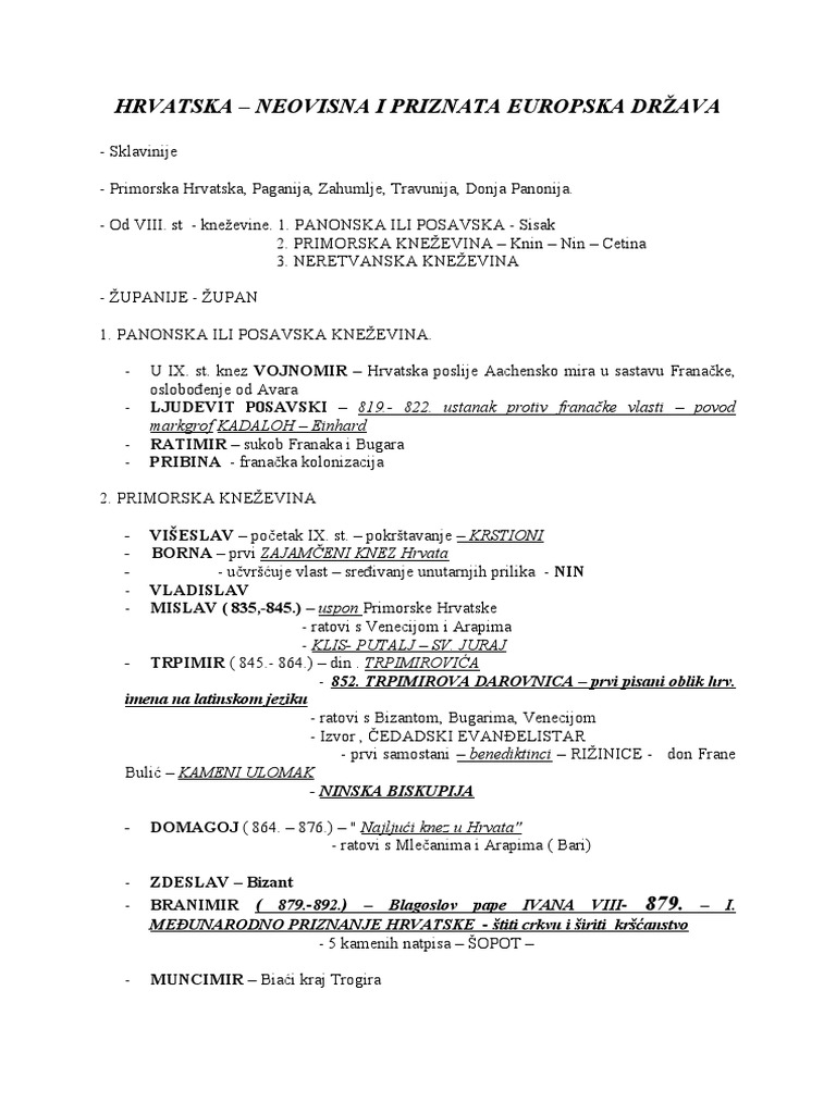 HRVATSKA KNEŽEVINA | PDF