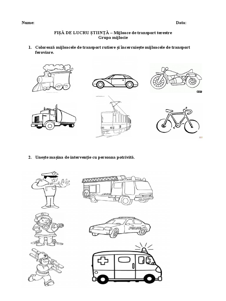 1 Fisa de Lucru Mijloace de Transport | PDF