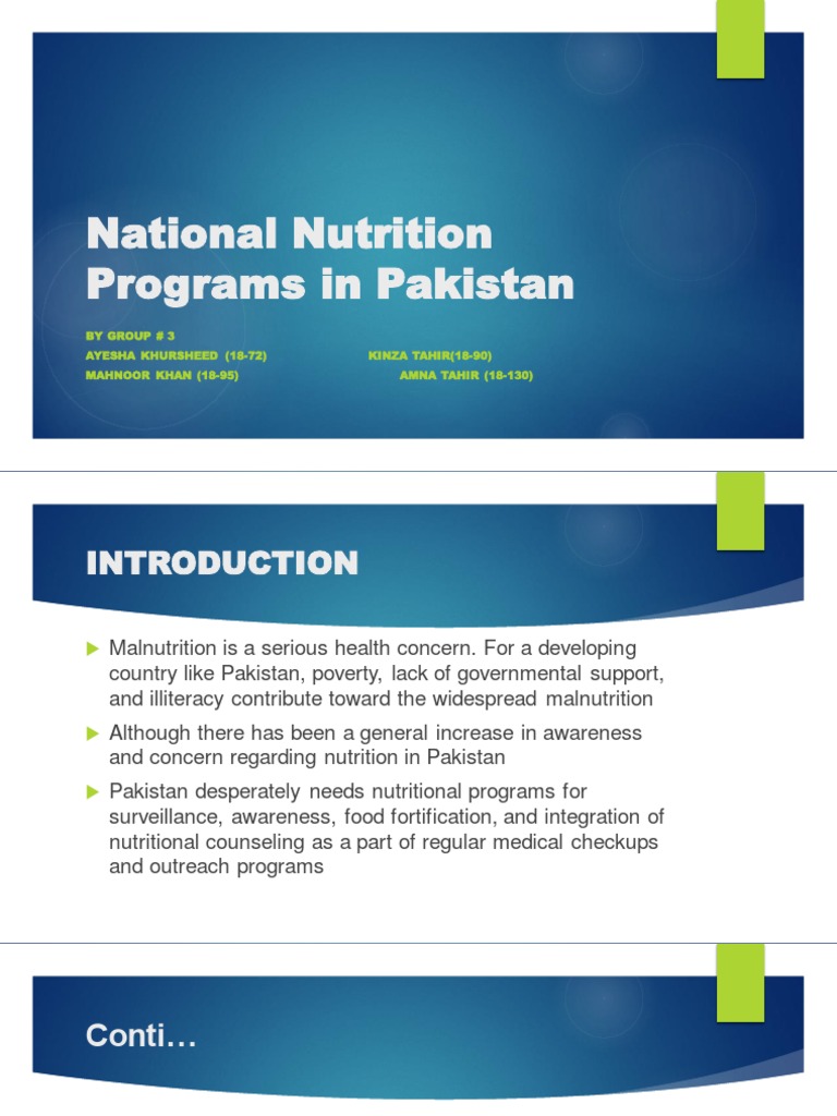 National Nutrition Programs in Pakistan 2 | PDF | Micronutrient ...