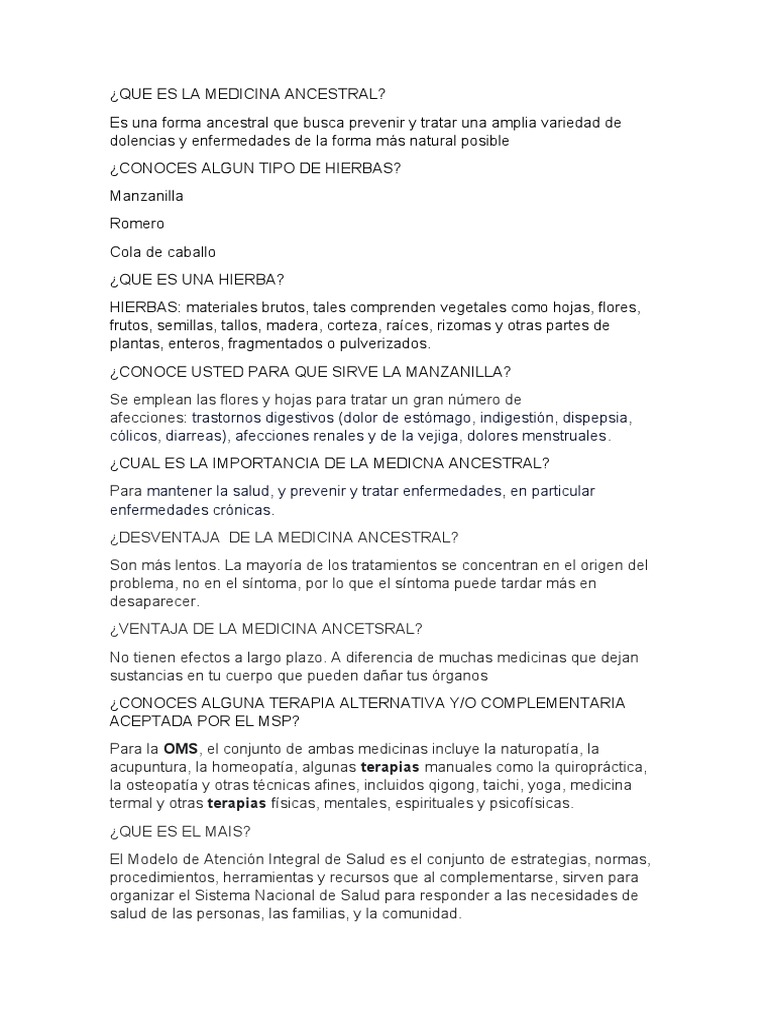Que Es La Medicina Ancestral | PDF