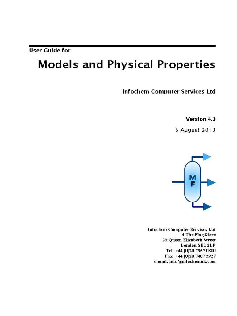 User Guide For Models and Physical Properties - Multiflash 4.3 | Download Free PDF | Enthalpy | Heat