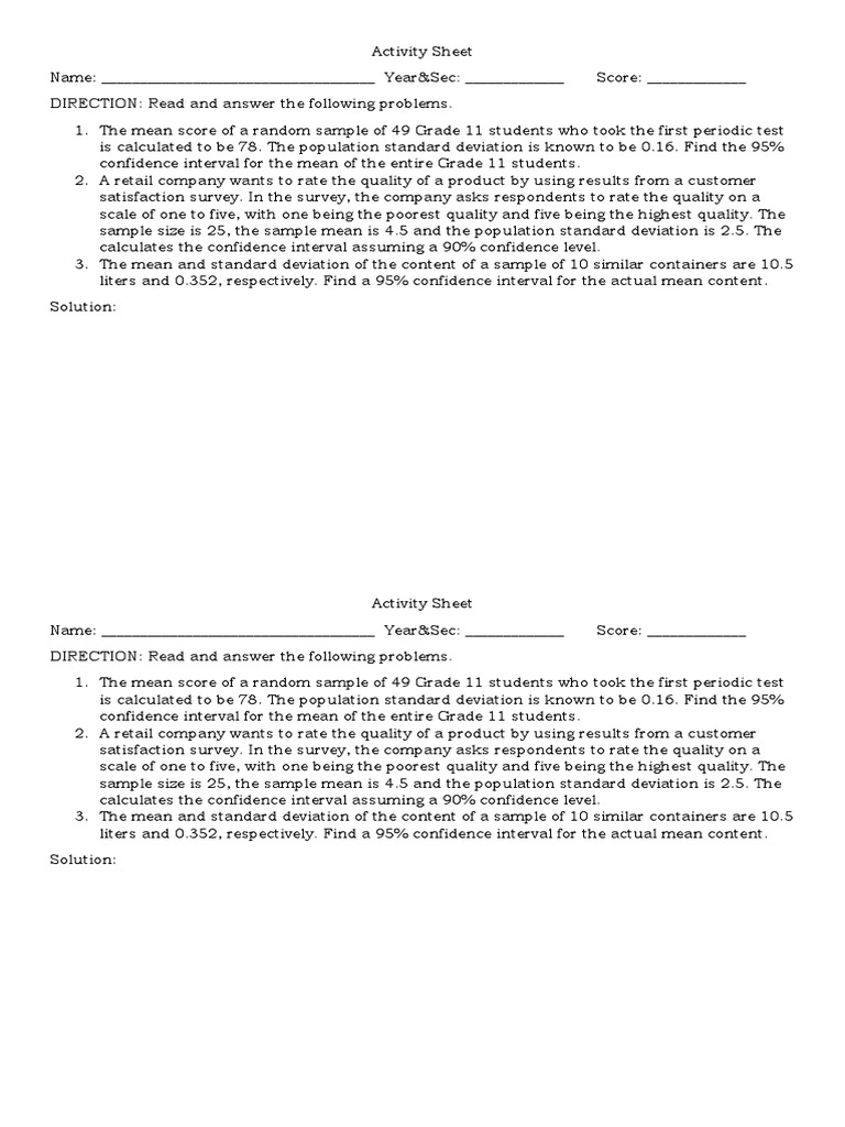 Activity Sheet | PDF