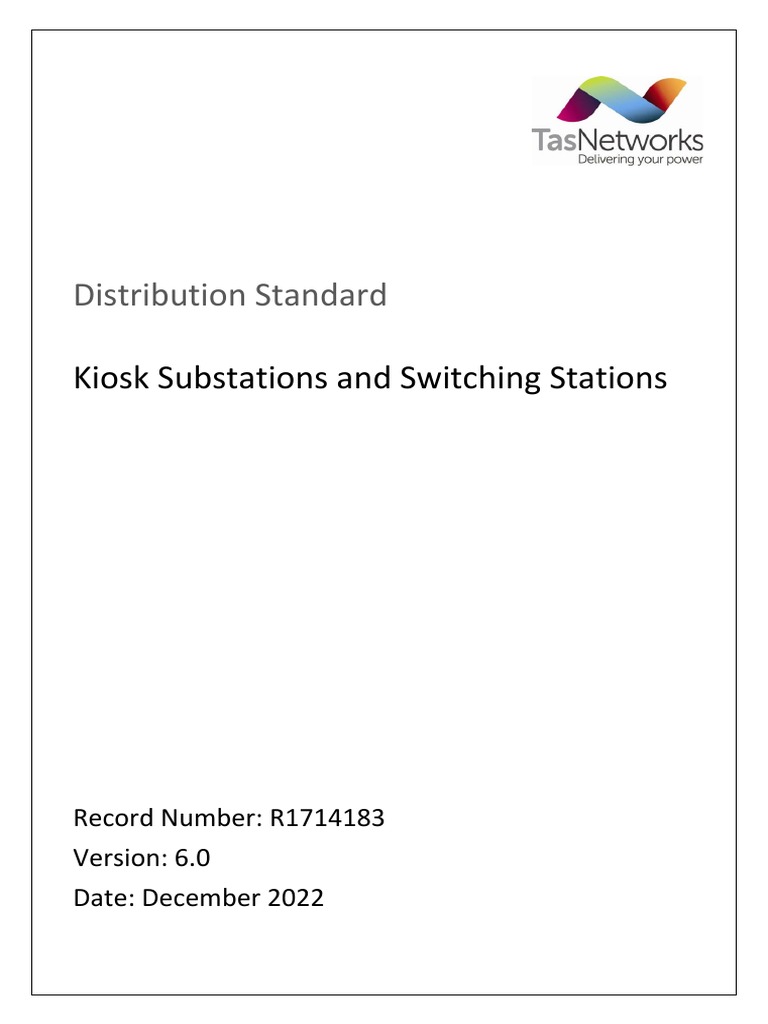 Distribution Design and Construction Standard Kiosk Substation | PDF | Electrical Substation ...