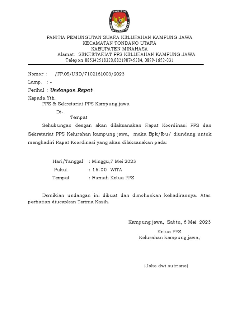 Panitia Pemungutan Suara Kelurahan Kampung Jawa | PDF Panitia Pemungutan Suara Kelurahan Kampung Jawa | PDF