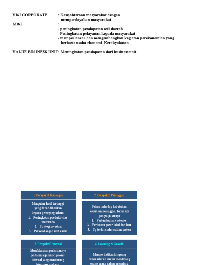 Contoh BSC & Kpi | PDF | Bisnis