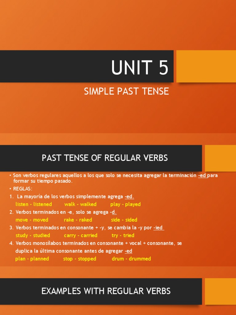 U5-L1 - Simple Past Tense | PDF | Semantic Units | Languages