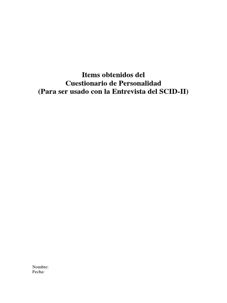 Test TLP Obtenido Del SCID II | PDF