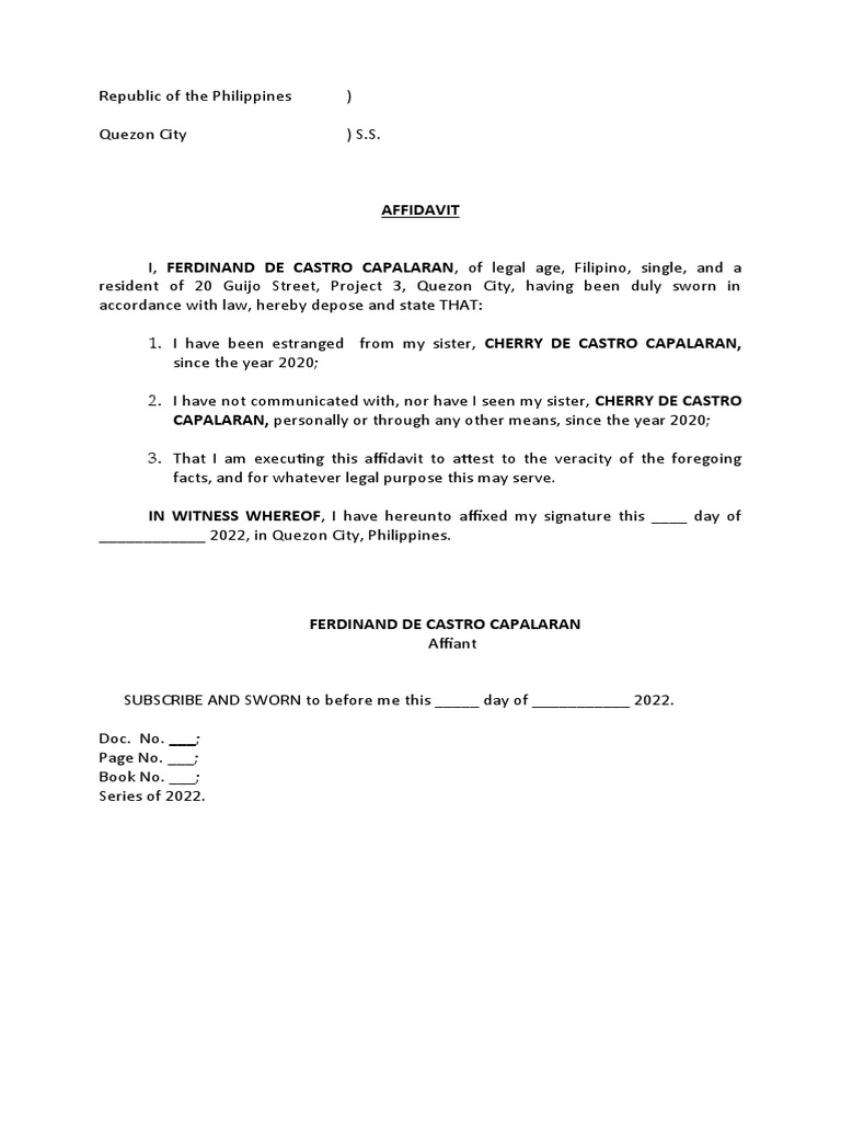 Affidavit (No Communication) | PDF