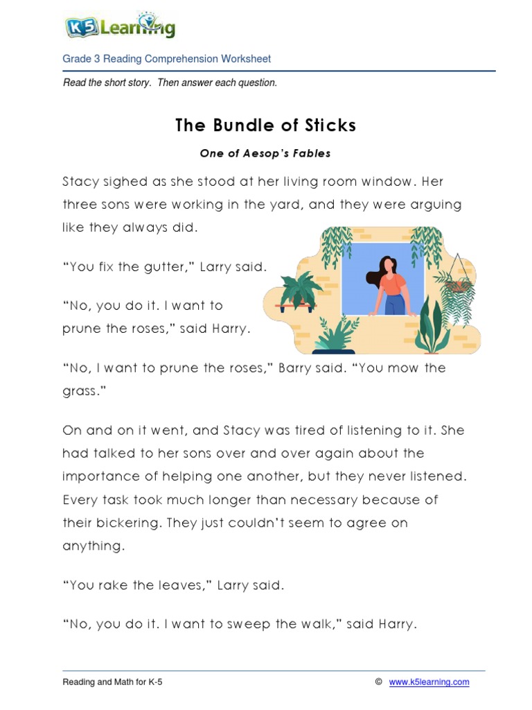 Grade 3 Story The Bundle of Sticks | PDF