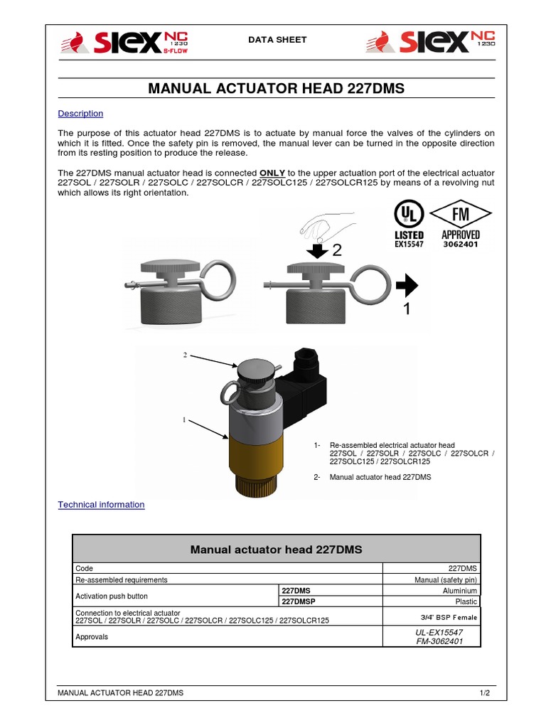 Manual Actuator Head 227DMS - Rv04 | PDF | Actuator | Components