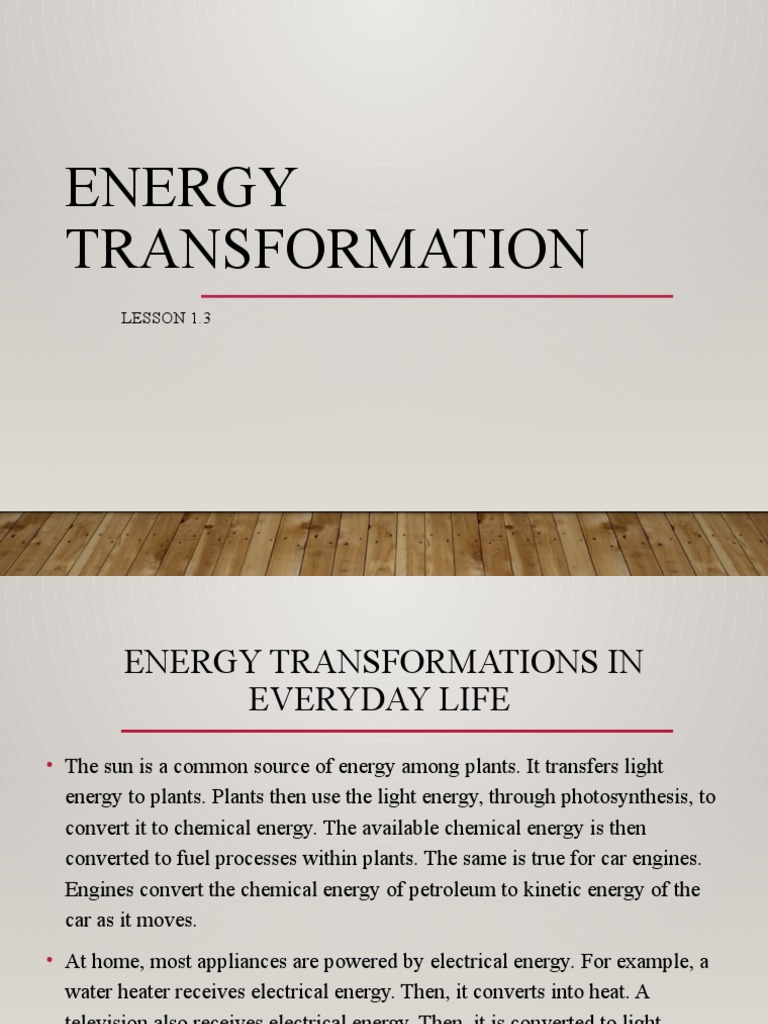Lesson 6 Energy Transformation | PDF | Power Station | Potential Energy
