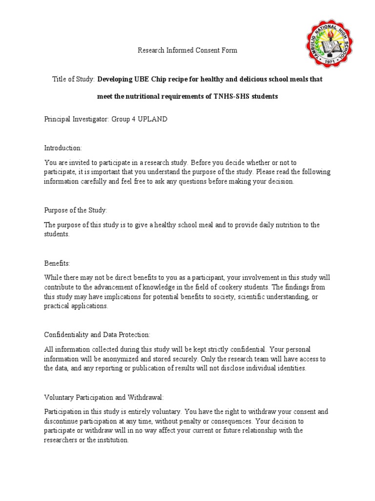 Research Informed Consent Form | PDF