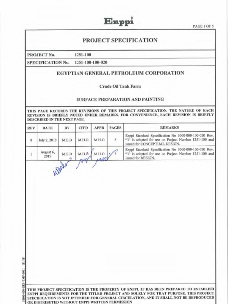 1251 100 100 020 Rev 1 Surface Preparation and Painting Specification ...
