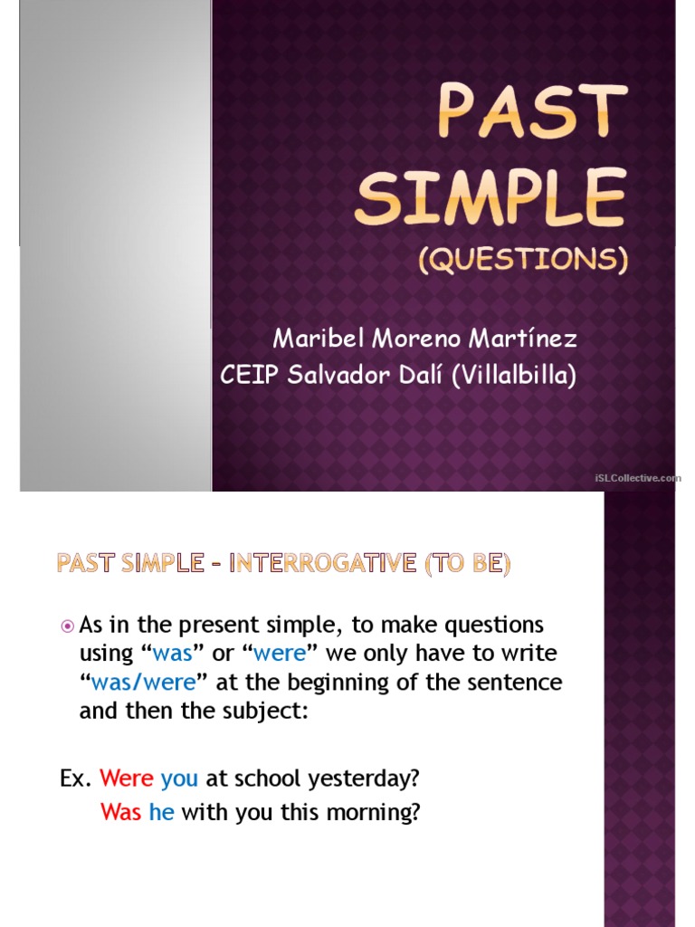 Past Simple Questions | PDF | Semantic Units | Cognitive Science