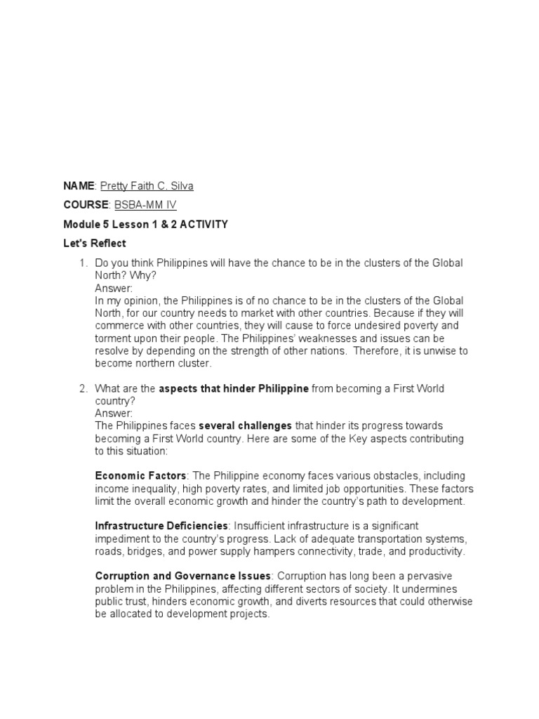 Module 5 Lesson 1 & 2 | PDF | Globalization | Sustainability