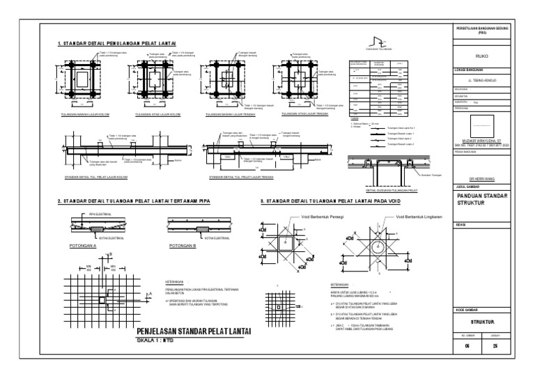 Standar Detail Penulangan Pelat Lantai | PDF