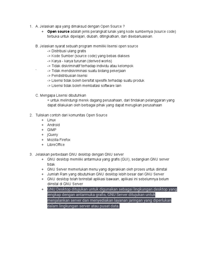 Kisi Kisi Teknologi Open Source | PDF