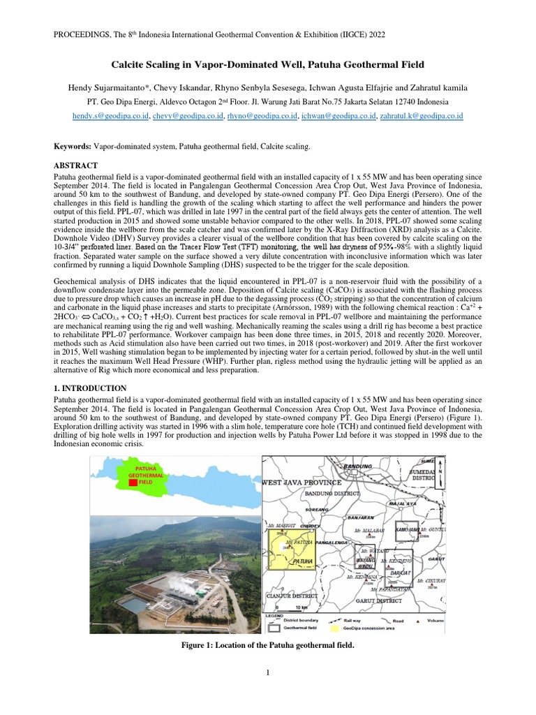 IIGCE 2022 - Full Paper - Calcite Scaling in Vapor Dominated Well ...
