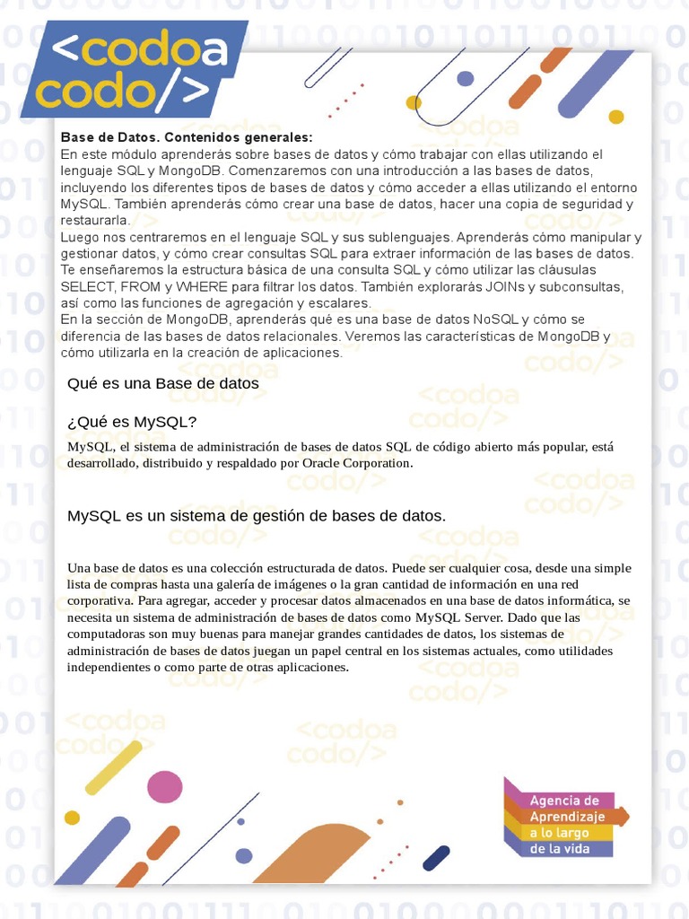 Curso de Bases de Datos y SQL | PDF | SQL | Mi sql