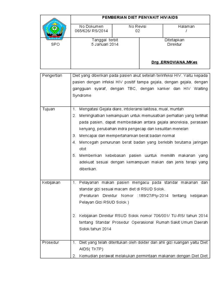 Diet Khusus untuk Pasien HIV/AIDS | PDF