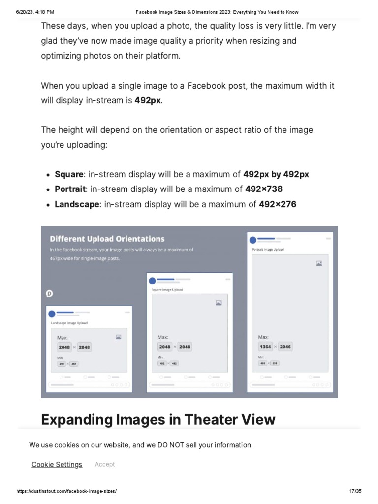 Facebook Image Sizes & Dimensions 2023 - Everything You Need To Know | PDF