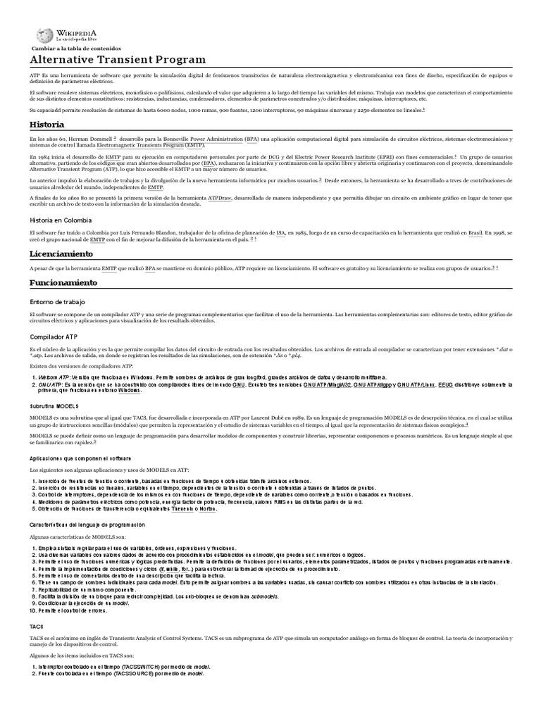 Alternative Transient Program - Wikipedia | PDF | Electricidad ...