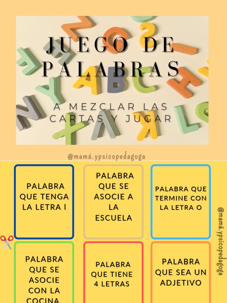 Juego de palabras educativas | PDF
