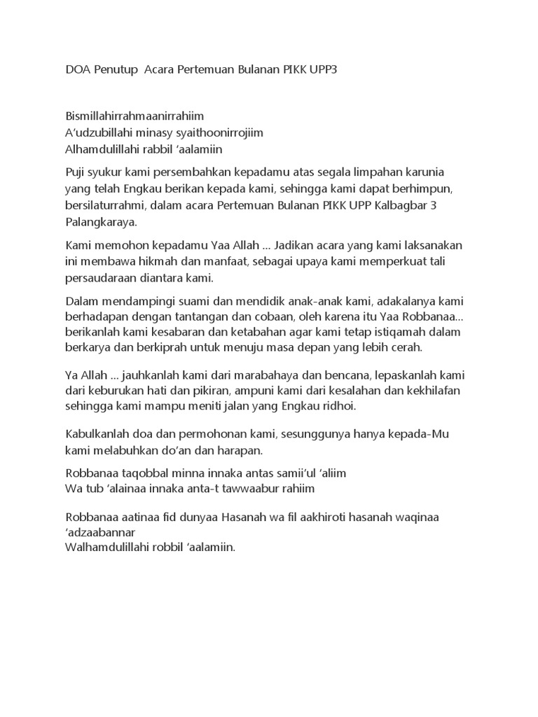 Pembacaan Doa | PDF | Agama & Spiritualitas | Gaya Hidup