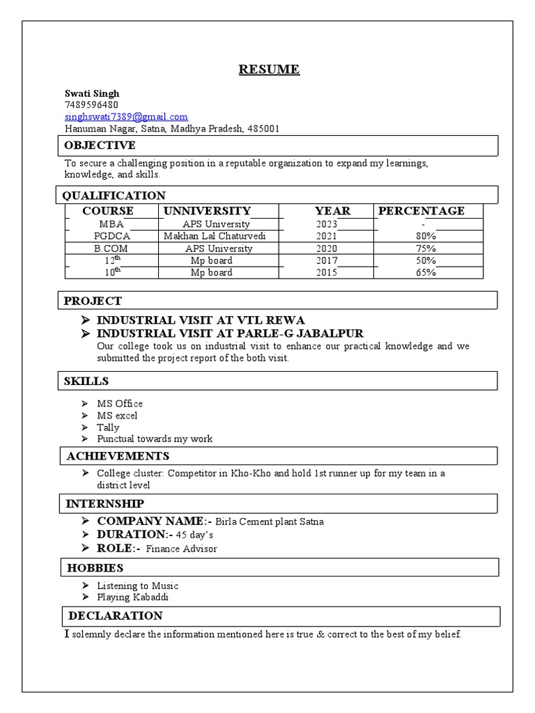 Swati New Resume | PDF