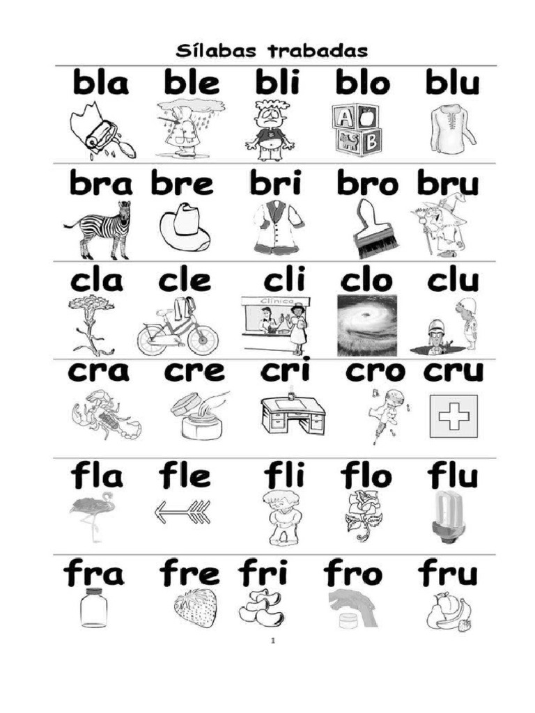Lista de Silabas Trabadas | PDF