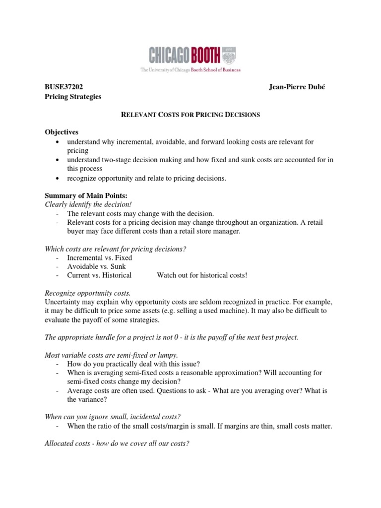 Costs Handout | Download Free PDF | Long Run And Short Run | Prices