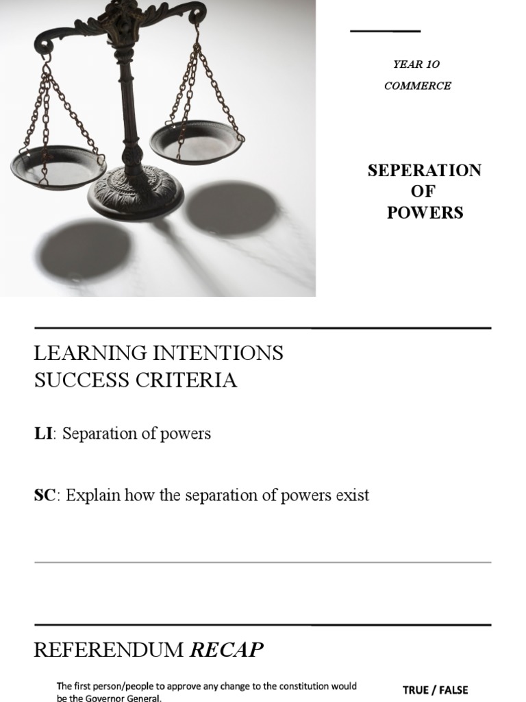 Understanding Australia's Separation of Powers | PDF | Separation Of ...