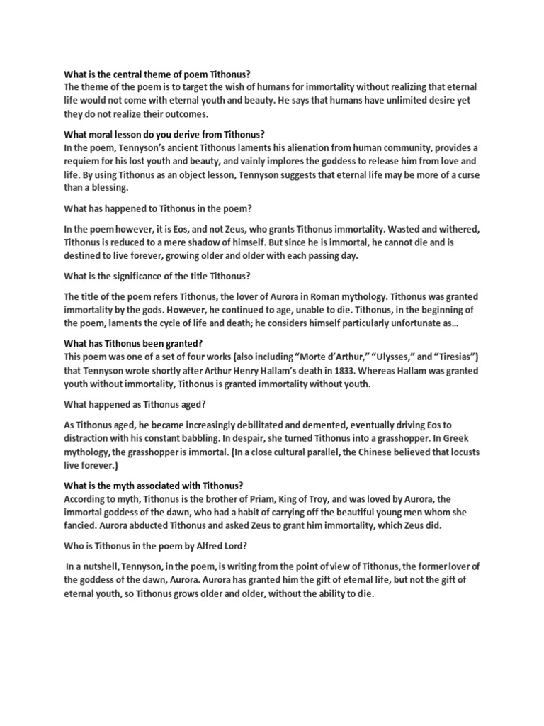 Titonus Poem | PDF
