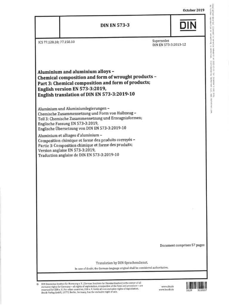 DIN EN 573-3 October 2019 | PDF
