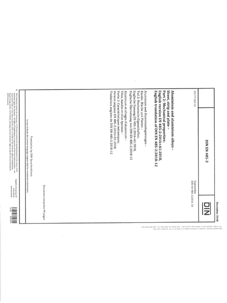 DIN-EN 485-2 December 2018 | PDF