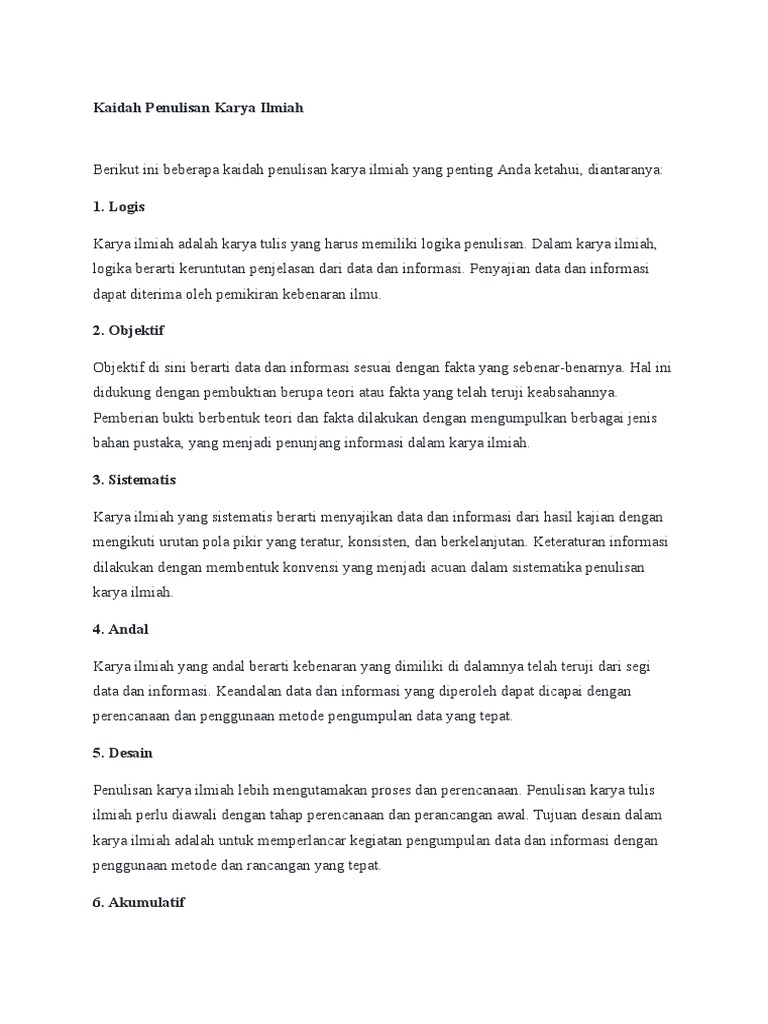 Afdhalul - Kaidah Penulisan Karya Ilmiah | PDF