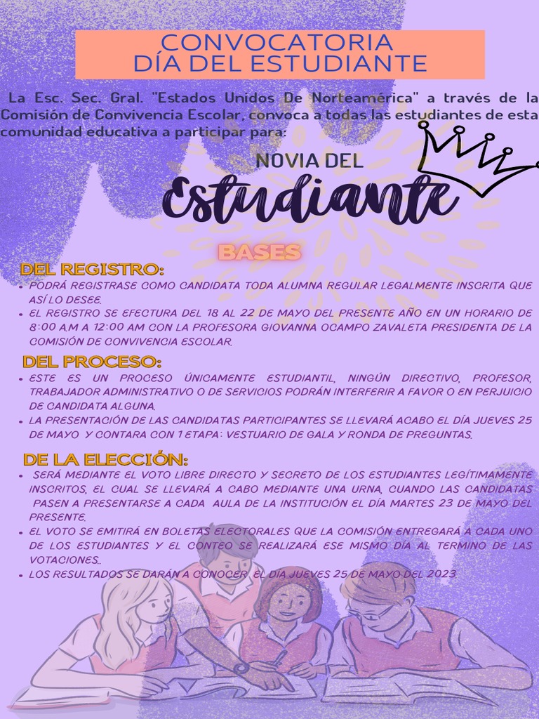 Convocatoria Dia Del Estudiante Corregido Pdf