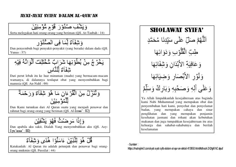 Ayat-Ayat Syifa' Dalam Al-Qur'an | PDF