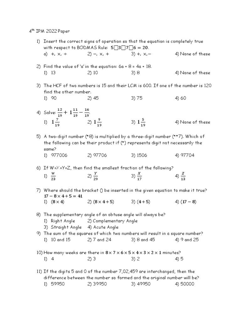 4th IPM 2022 Paper | PDF | Area | Triangle