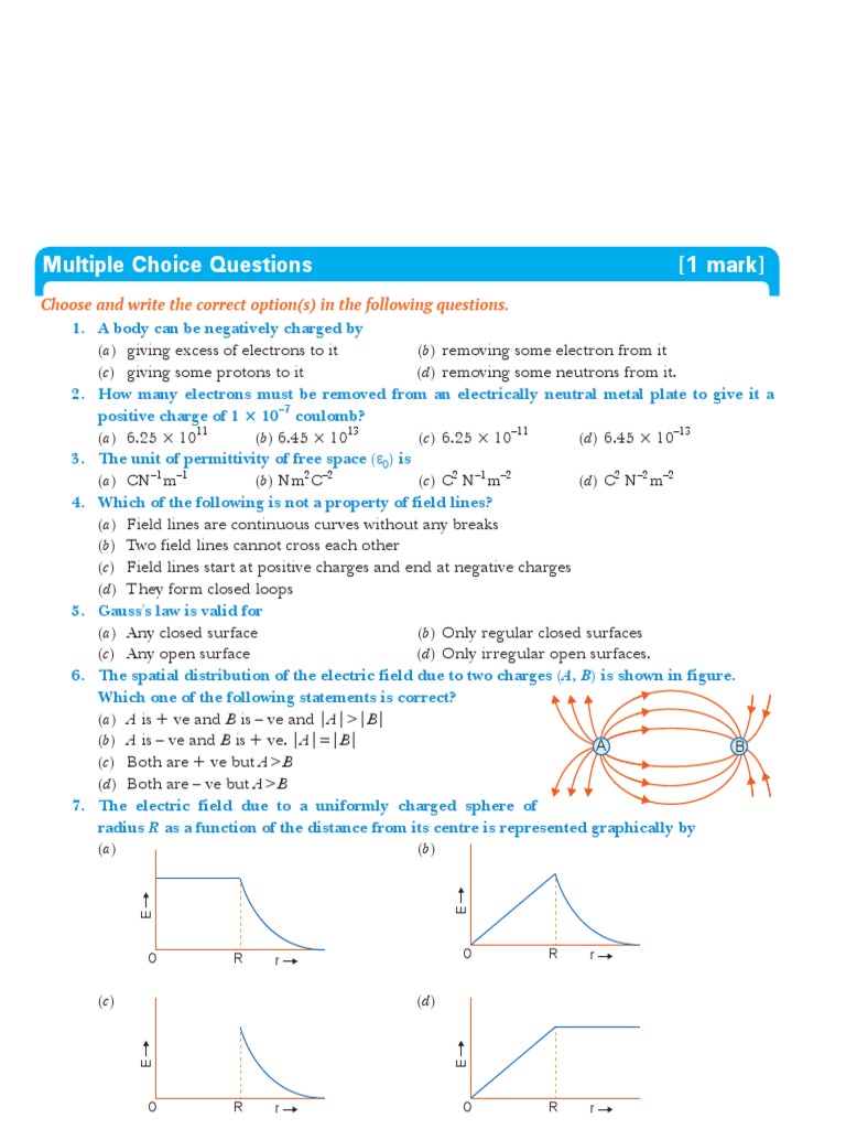 Xii Physics Electrostatics Solution | PDF | Electric Charge | Electrostatics