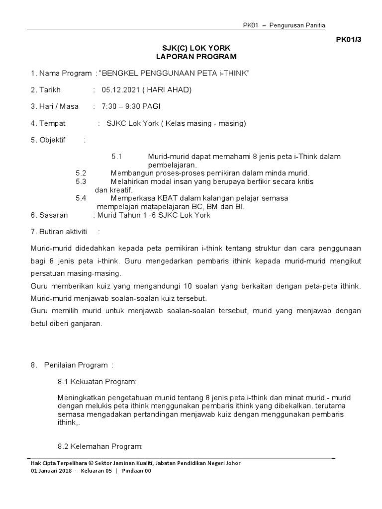 Laporan Program Penggunaan Peta Ithink | PDF