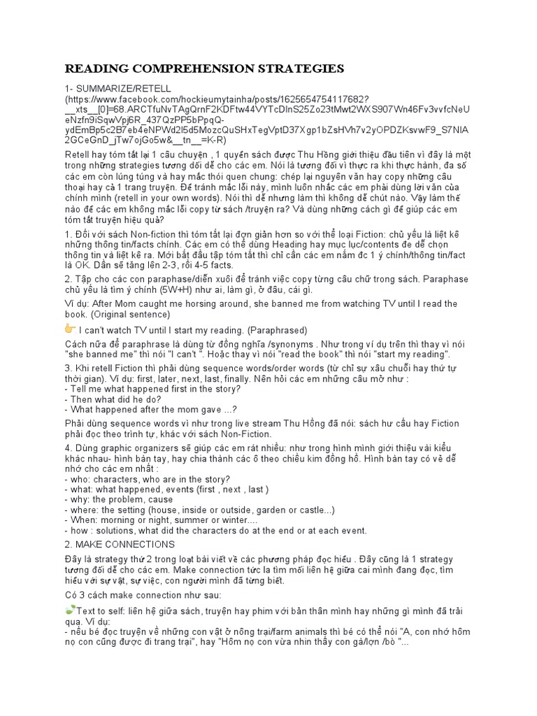 Reading Comprehension Strategies | PDF